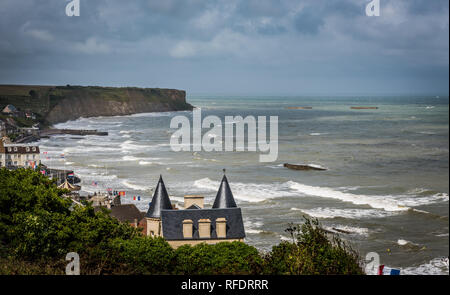Arromanches - Les Bains. the French coast. A map of the Second World ...