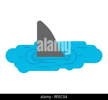 Shark in puddle. Marine predator in small plash Stock Vector Image ...
