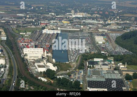 Aerial view, city harbor Neuss, Neuss Harbour, Rhine, Neuss, Rheinland ...