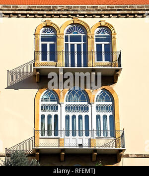 Lebanese traditional windows and balcony Stock Photo - Alamy
