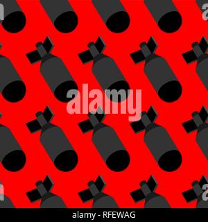 Nuclear Bomb pattern seamless. Torpedo bombshell background war. vector ...