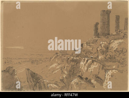 Temples of Juno, Lucina, and Concordia - Agrigentum, Sicily, 1842 Stock ...