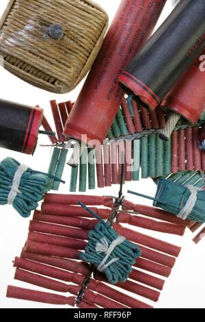 Collection of fireworks bangers and crackers Stock Photo - Alamy