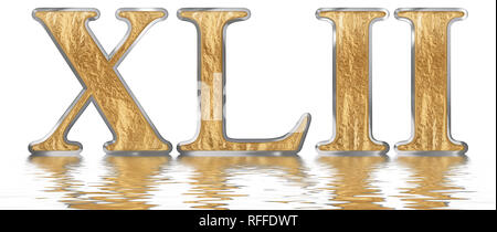 Roman numeral 42, forty two, star sky texture imitation,, reflected on ...