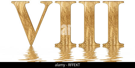 Roman numeral VIII, octo, 8, eight, isolated on white background, 3d ...
