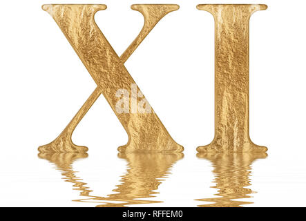 Roman numeral XI, undecim, 11, eleven, isolated on white background, 3d ...