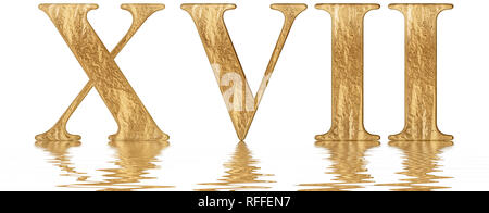 Roman numeral XVII, septendecim, 17, seventeen, isolated on white ...