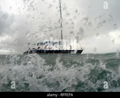 The sailing yacht - Maiden - with the first all-female crewed yacht to ...