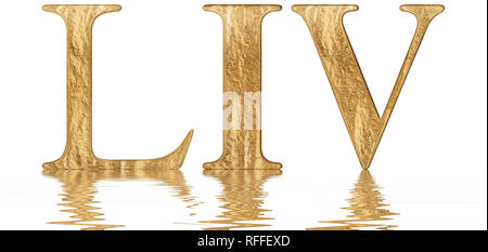 Roman numeral LIV, quattuor et quinquaginta, 54, fifty four, reflected ...