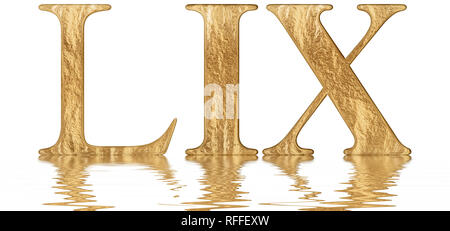 Roman numeral LIX, novem et quinquaginta, 59, fifty nine, reflected on ...