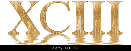 Roman numeral XCIII, tres et nonaginta, 93, ninety three, reflected on ...