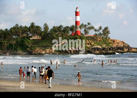 IND, India, Kerala, Trivandrum : Lighthouse Beach, Kovalam Beaches ...