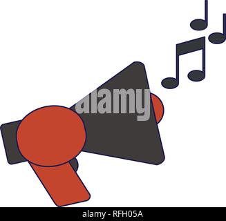 Bullhorn music notes isolated Stock Vector Image & Art - Alamy