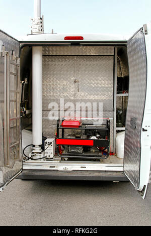 Van for emergency situations with portable power unit Stock Photo - Alamy
