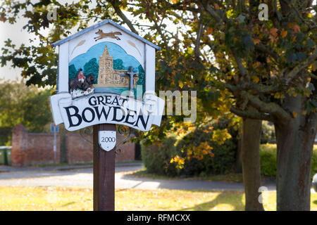 Great Bowden Village Sign, Market Harborough, Leicestershire, England ...