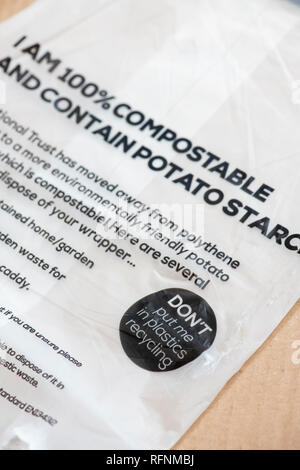 compostable plastic bag in compost heap Stock Photo - Alamy