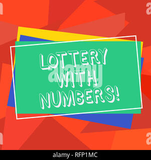 Text sign showing Lottery Bingo. Business photo showcasing game of ...