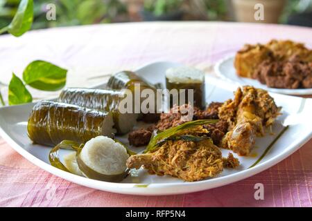 Lemang, rendang, curry chicken for Hari Raya Stock Photo - Alamy