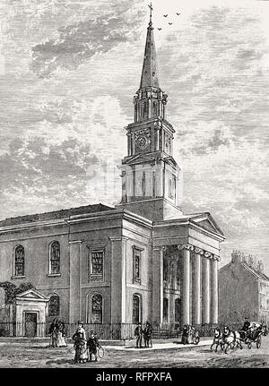 North Leith Parish Church, Church of Scotland, built 1816 with grand ...