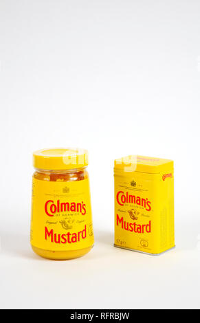 Colmans original English mustard powder and tin and preprepared mustard ...