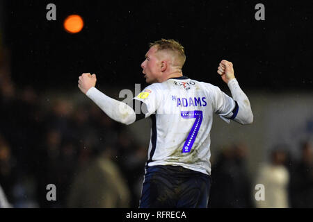 Bury's captain Nicky Adams celebrates scoring his side's second goal of ...