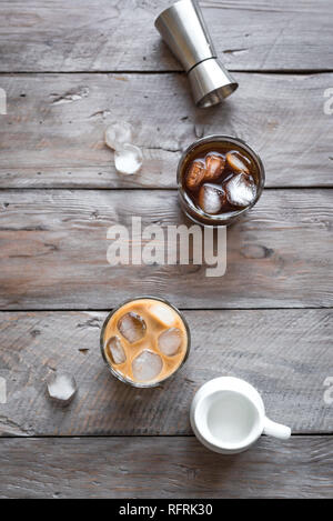 A closeup shot of an Iced Black Coffee in a plastic cup On Roasted ...