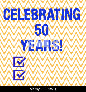 Text sign showing Celebrating 50 Years. Conceptual photo Golden ...