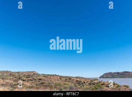 Wall of the Vanderkloof Dam in the Orange River on the border of the ...