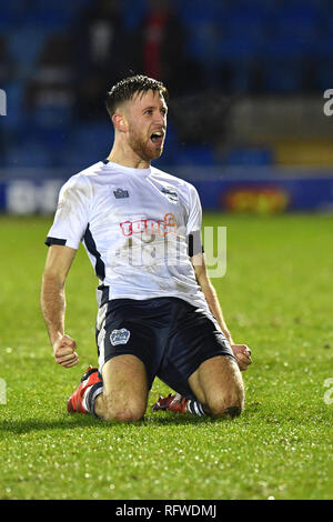 Bury's Will Aimson celebrates scoring his side's third goal of the game ...