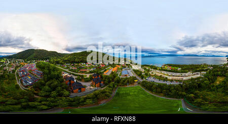 360° view of Molde, Norway. Aerial view of residential area in Molde ...