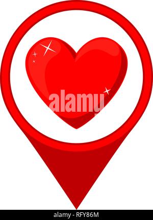 Heart pin map icon. Map pointer. Map markers. Vector illustration EPS10 ...
