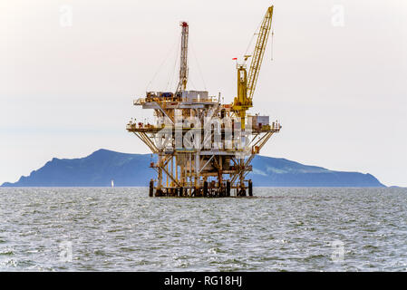Oil Platform Gina, off the coast of Ventura, California, United States ...