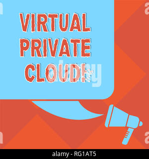 Handwriting text Virtual Private Cloud, Concept meaning configurable pool of shared computing ...