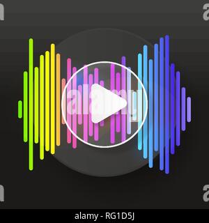Music wave player logo. Colorful equalizer element. Isolated design ...