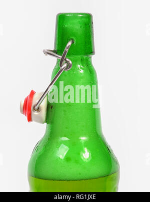 Bottle of Lager beer with flip-top cap isolated on white background ...