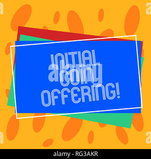Hand writing sign Initial Coin Offering. Concept meaning Is a type of ...
