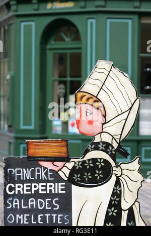 FRA, France, Normandy: Sign of a crepes restaurant Stock Photo - Alamy
