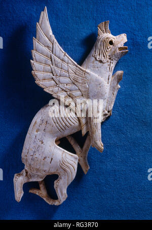 Rampant winged griffin: Nimrud Ivory from Room SW12 Fort Shalmaneser ...