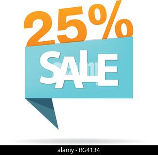 Sale 25 percent off orange discount logo special offer lettering ...