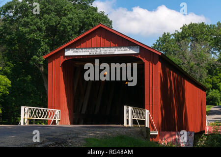 Red Covered Bridge. The oldest covered bridge in Illinois built in 1863 ...