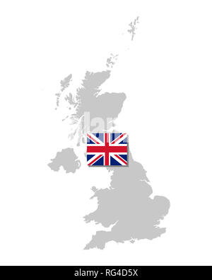 British flag and map Stock Photo - Alamy
