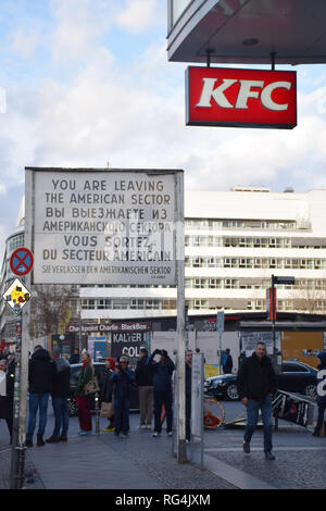 KFC at checkpoint Charlie Berlin Germany in the rain passports passport ...