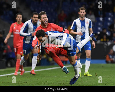 Sergio Ramos injury of Real Madrid CF during the match between RCD ...