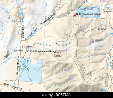 Map of Flathead in Montana Stock Photo - Alamy