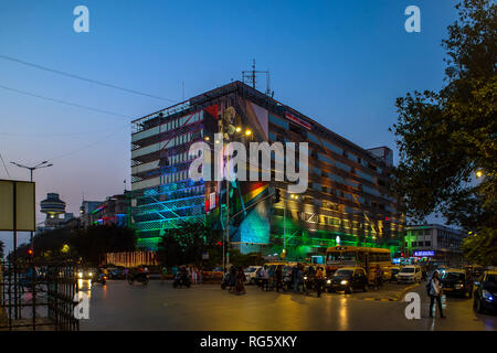 26-Jan-2019- facade of churchgate railway station illuminated for ...