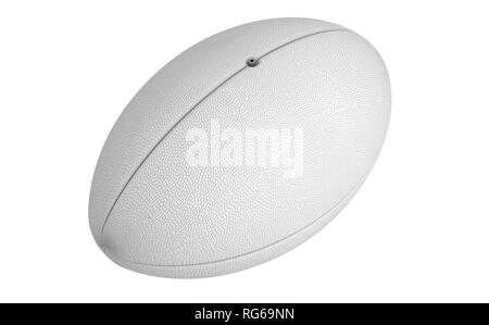 A plain white textured rugby ball on a isolated white background - 3D ...