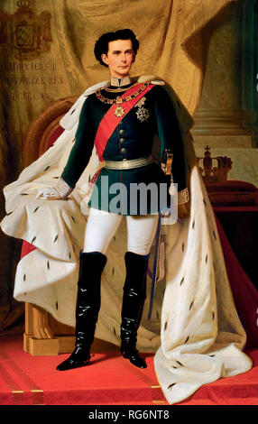 Ludwig II of Bavaria in generals' uniform and coronation robe 1865 by ...