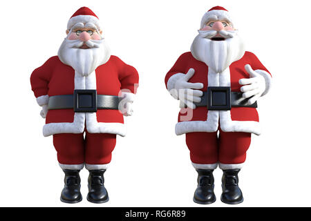 Big fat cute Santa Clause isolated on white, 3d render Stock Photo - Alamy