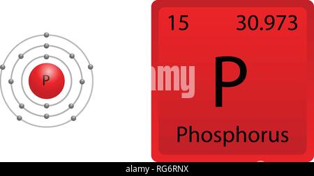 P Phosphorus, Periodic Table of the Elements, Shell Structure of ...