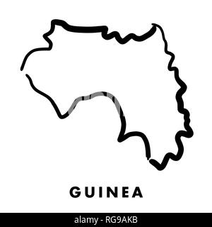 Stylized simple outline map of Guinea icon. Blue sketch map of Guinea vector illustration Stock ...